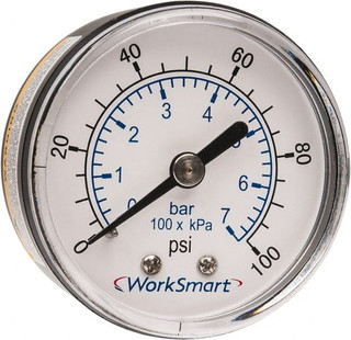 Value Collection 2" Dial, 1/4 Thread, 0-100 Scale Range, Pressure Gauge ...
