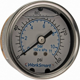 Value Collection 2" Dial, 1/4 Thread, 0-160 Scale Range, Pressure Gauge ...