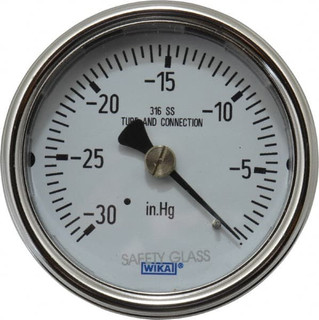 WIKA 2-1/2" Dial, 1/4 Thread, 30-0 Scale Range, Pressure Gauge Center ...