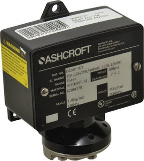 Ashcroft 3 to 15 psi Adjustable Range, 500 Max psi, Watertight Single ...