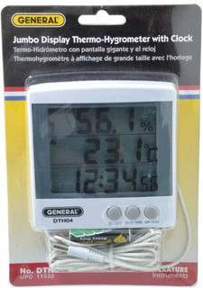 General 23 to 122°F, 20 to 99% Humidity Range, Thermo-Hygrometer 6% ...
