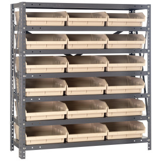 Quantum Storage Systems 1839 Series Economy Shelf Bin Shelving Unit, 18 ...