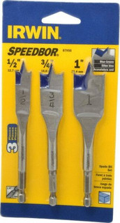 IRWIN 1/2 to 1", Bright Finish, Carbon Steel Spade Drill Bit Set 3 ...