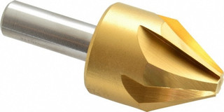 Melin Tool 1-1/4" Head Diam, 1/2" Shank Diam, 6 Flute 60° Cobalt ...