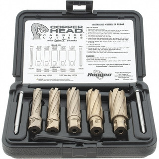 Hougen 8 Piece, 9/16 to 1-1/16" Cutter Diam, 2" Cutting Depth, Carbide ...