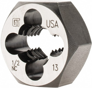 Greenfield Threading Hex Rethreading Die: 1/2-13, Right Hand, Carbon ...
