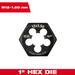 Milwaukee Tool Hex Rethreading Dies, Thread Size (mm): M12x1.5 ...