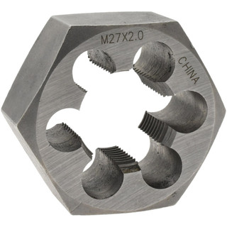 Value Collection Hex Rethreading Die: M27x2, 1" Thick, Right Hand, 2 ...
