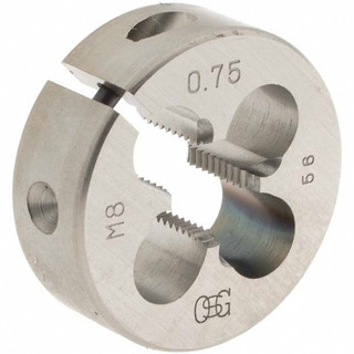OSG Round Die: M8x0.75, 25 mm OD, High Speed Steel Adjustable, Right ...