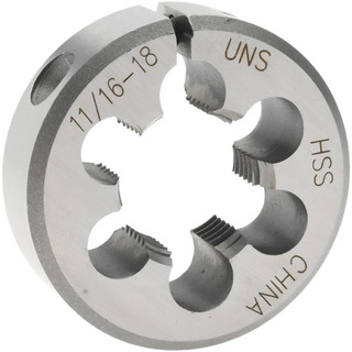 Value Collection Round Die: 11/16-18, High Speed Steel Adjustable ...