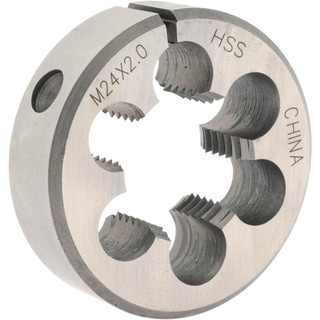Value Collection Round Die: M24x2, 2" OD, High Speed Steel Adjustable ...