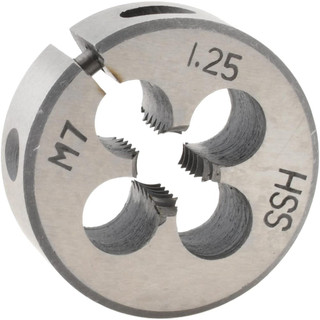 Value Collection Round Die: M7x1.25, 1" OD, High Speed Steel Adjustable ...