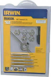 IRWIN Tap & Die Set: #6-32 to 1/4-20 Taps, #6-32 to 1/4-20 Dies, UNC ...