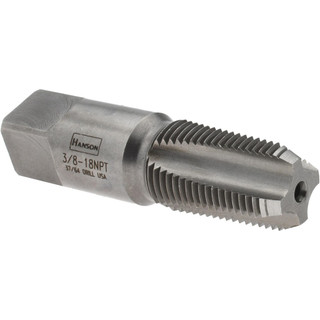 IRWIN HANSON Standard Pipe Tap: 3/8-18, NPT, Taper, 4 Flutes, Carbon ...