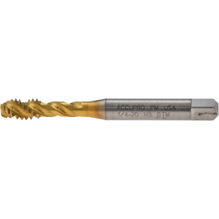 Accupro Spiral Flute Tap: 1/4-20, UNC, 3 Flute, Modified Bottoming, 3B ...