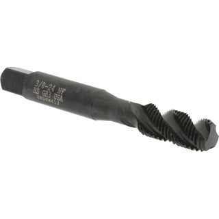 Hertel Spiral Flute Tap: 3/8-24, UNF, 3 Flute, Bottoming, 3B Class of ...