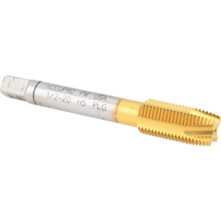 Accupro Spiral Point Tap: 1/2-20, UNF, 3 Flutes, Plug, 2B, Powdered ...