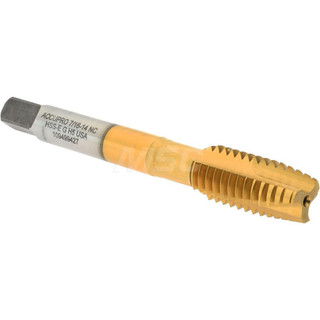 Accupro Spiral Point Tap: 7/16-14, UNC, 3 Flutes, Plug, Powdered Metal ...