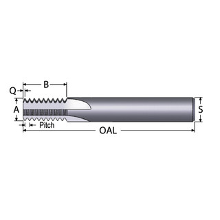 Scientific Cutting Tools Straight Flute Thread Mill: 3/8-16, Internal ...