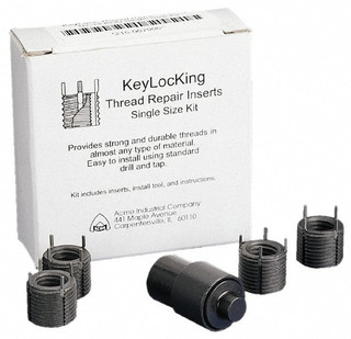 Jergens Thread Repair Kit: Key-Locking 8 Pc, Carbon Steel Insert 215 ...