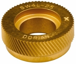 Dorian Tool Standard Knurl Wheel: 1" Dia, 90 ° Tooth Angle, 25 TPI ...