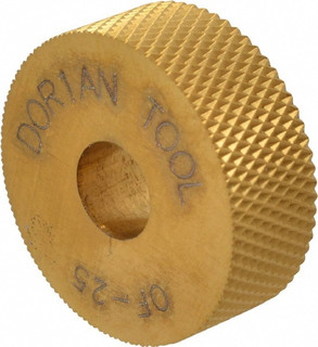 Dorian Tool Standard Knurl Wheel: 1" Dia, 90 ° Tooth Angle, 25 TPI ...