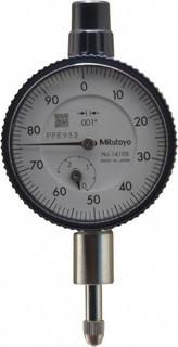 Mitutoyo Dial Drop Indicator: 0 to 0.25" Range, 0-100 Dial Reading, 0.001" Graduation, 1-5/8 ...