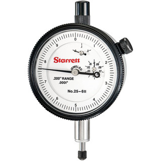 Starrett Dial Drop Indicator: 0 to 0.2" Range, 0-10 Dial Reading, 0. ...