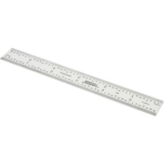 SPI Steel Rule: 6" OAL, 3R Graduation, Rigid, 3/4" OAW Silver, Satin ...