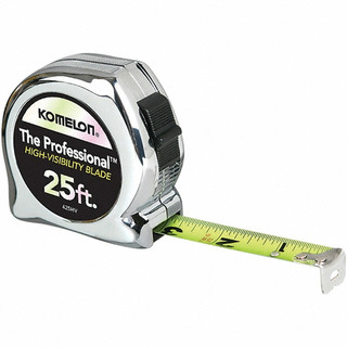 Komelon Tape Measure: 25 ft. Long, 1" Width, Yellow Blade 1/16 ...
