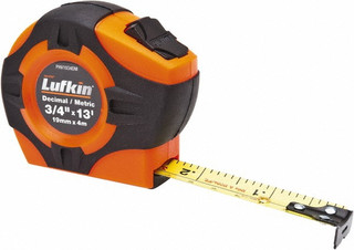 Lufkin Tape Measure: 12 ft. Long, 19 mm Width, Yellow Blade 1/16 ...