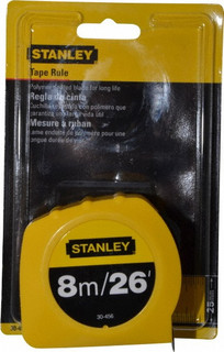 Stanley Tape Measure: 26 ft. Long, 1" Width, Yellow Blade 1 mm ...
