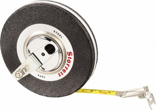 Starrett Tape Measure: 49 ft. Long, 3/8" Width, Yellow Blade 1 mm ...