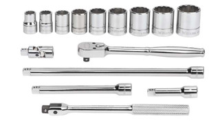 Williams Industrial Tools 15 pc 3/8" Drive 12-Point SAE Shallow Socket ...