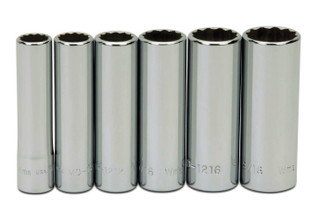 Williams Industrial Tools 6 pc 1/4" Drive 6-Point SAE Deep Socket Set ...