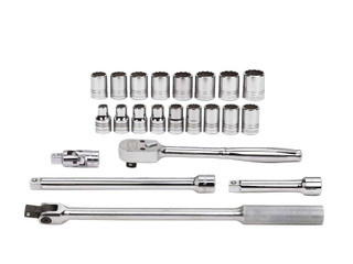 Williams Industrial Tools 22 pc 1/2" Drive 12-Point Metric Shallow ...