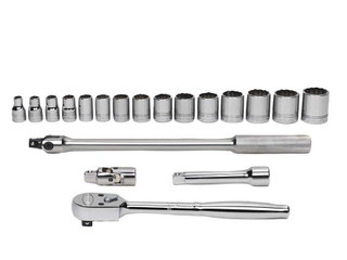 Williams Industrial Tools 19 pc 1/2" Drive 12-Point SAE Shallow Socket ...