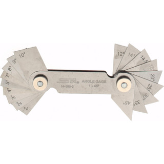 SPI 20 Piece Spring Steel Angle Gage Set 1 to 45° Primary Angle 14-190 ...