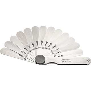 Starrett 13 Piece, 0.03 to 0.5mm Parallel Feeler Gage Set 77mm Long x ...