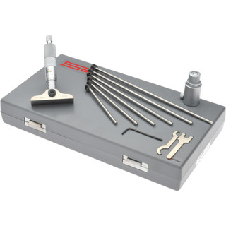 SPI Mechanical Depth Micrometer: 150 mm Range, 6 Rods Ratchet Stop ...