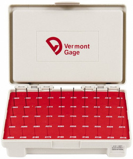 Vermont Gage Class ZZ Plug Gage Set: 0.0115 to 0.0605" Range, 50 Pc 0. ...