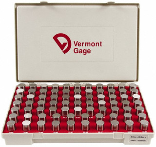 Vermont Gage Class ZZ Plug Gage Set: 22.51 to 23.99 mm Range, 75 Pc +0 ...