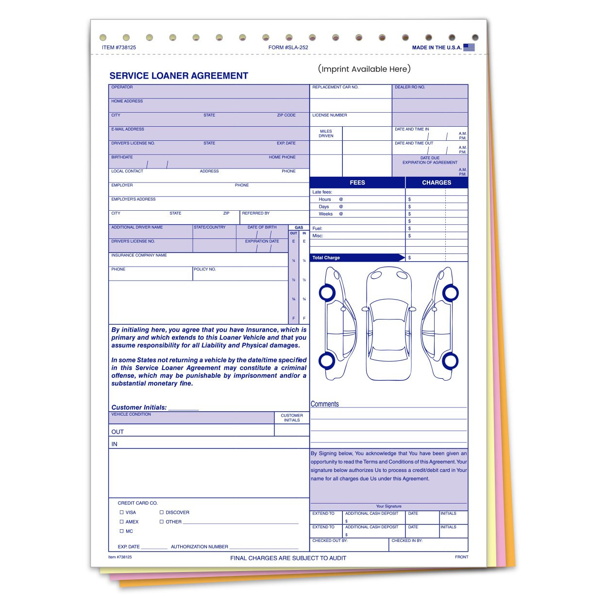 Service Loaner Agreement Form