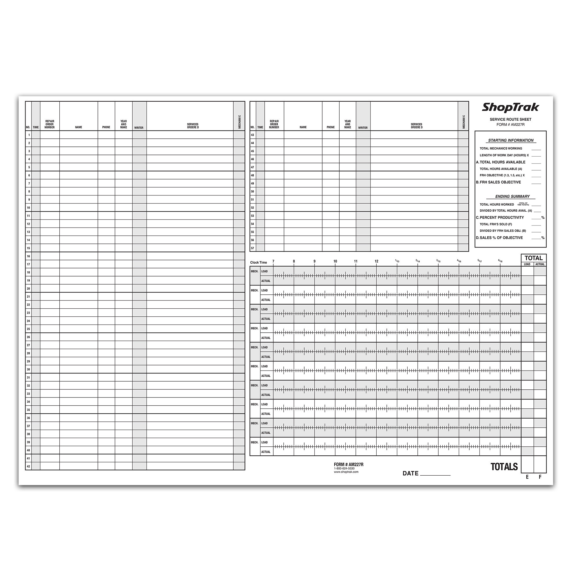 Appointment Pads For Auto Repair Service | Service Advisor Route Sheets