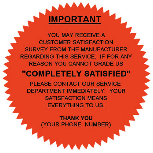 "Customer Satisfaction Survey" Stickers - Qty. 1000