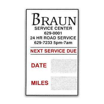 Custom Spot Check Service Record Cards - Qty. 1000/box