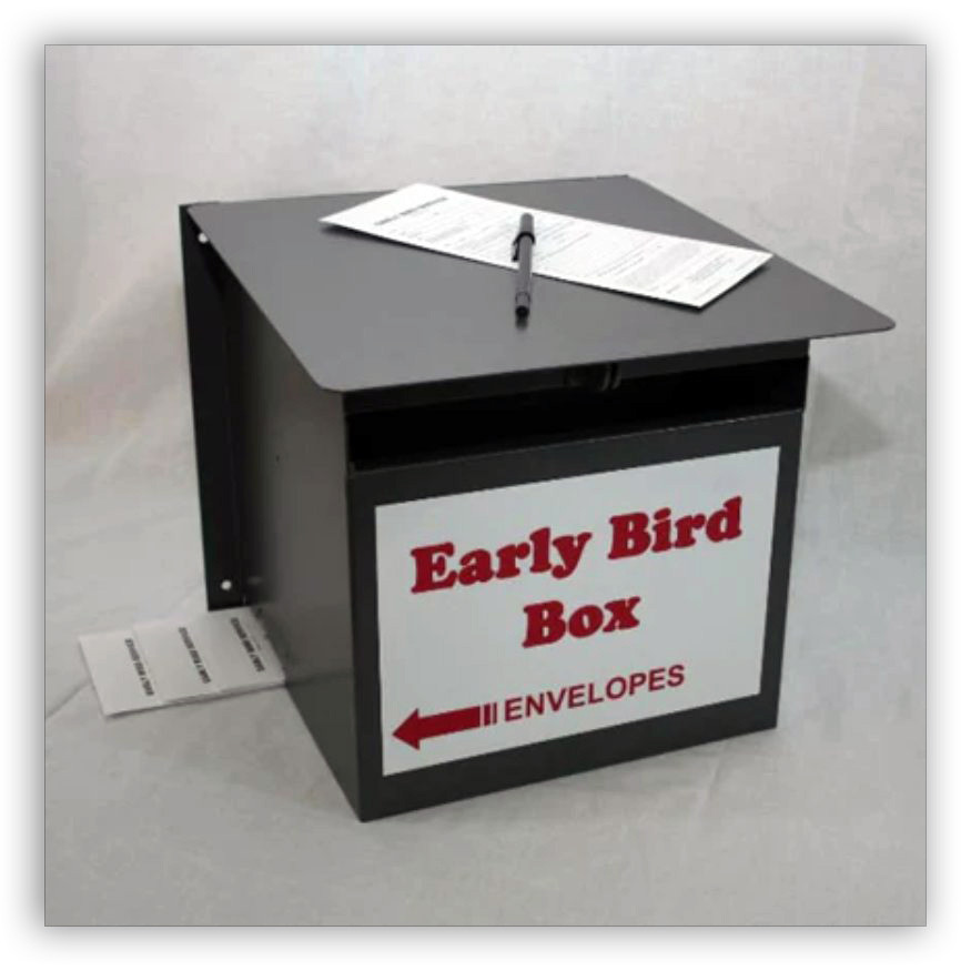 "Early Bird Box" Night Drop Box, Wall Mount