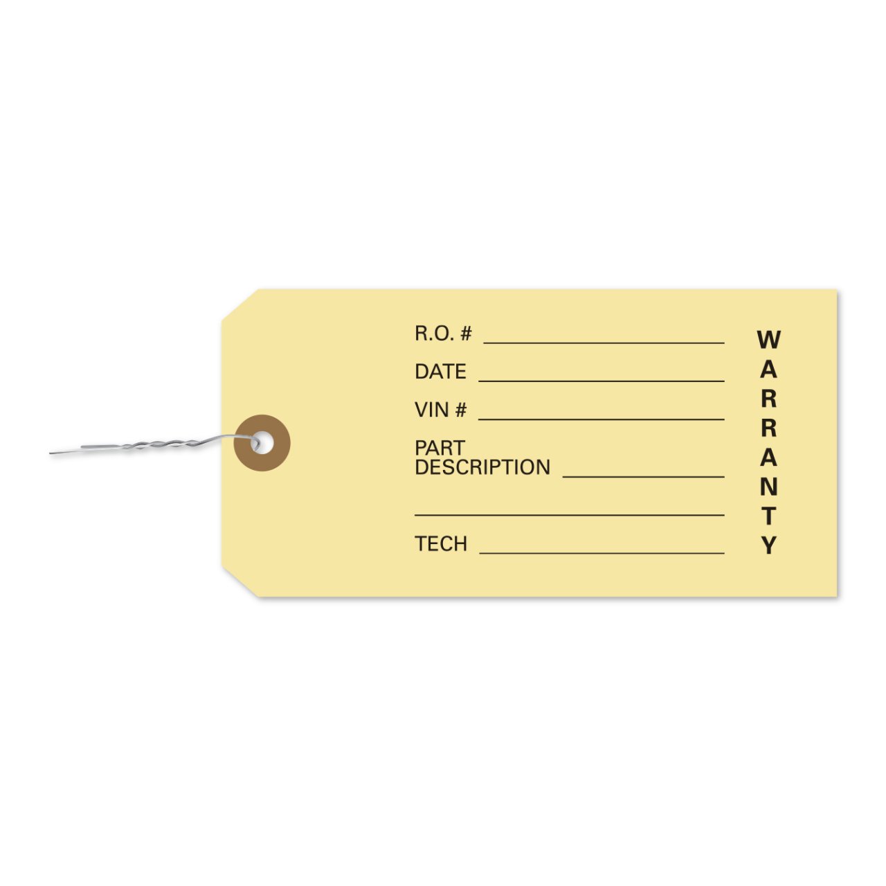 Warranty Parts Tags, With Wire