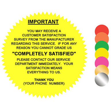 "Customer Satisfaction Survey" Stickers - Qty. 1000