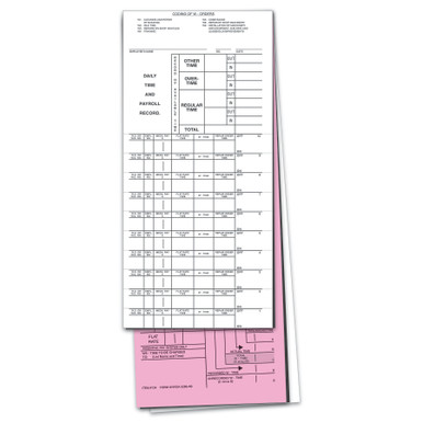 Job Time Ticket and Payroll Record, 10 Labels - Qty. 250